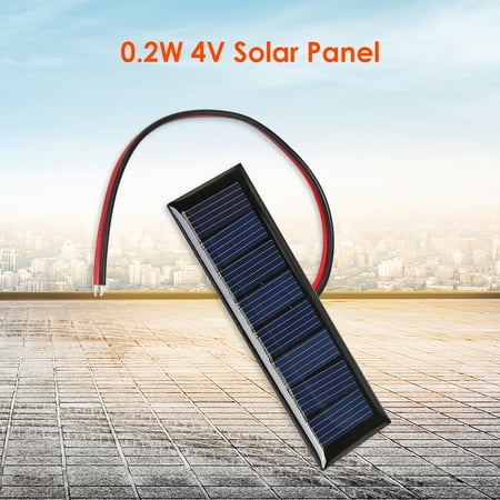 Coiry 3x1 inch Solar Panel 4V 50mA 0.2W 2 Wires 8 Solar Cells Mini ...