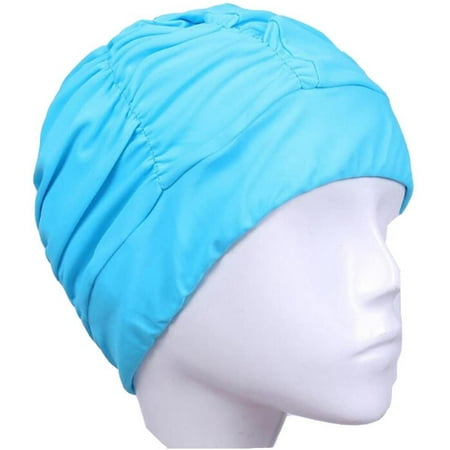 Colorful Pleated Nylon Cloth Swim Cap Large Swimming Cap Hot Spring ...
