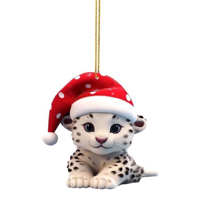 TIELUTT Cute Leopard Baby Christmas Tree Charm Leopard Baby Car ...