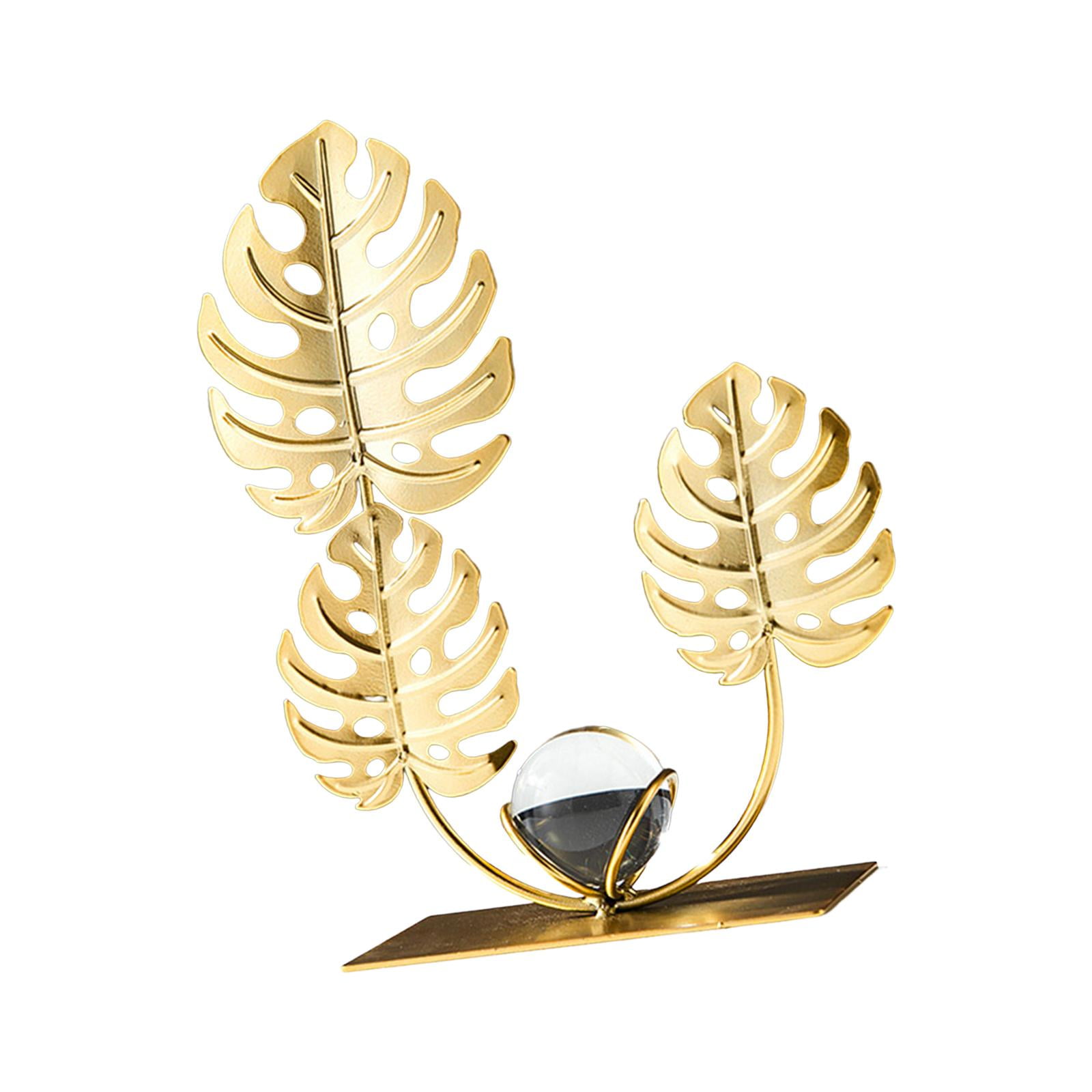 Wrought Iron Leaves Statue Leaf Sculpture Collectible Home Modern Home ...