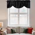 Black Tie Up Valances Curtain, Modern Minimalist Classic Black Solid ...