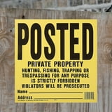 Hy-Ko Yellow 11 x 11 inch Plastic Posted Private Property Sign, Place ...