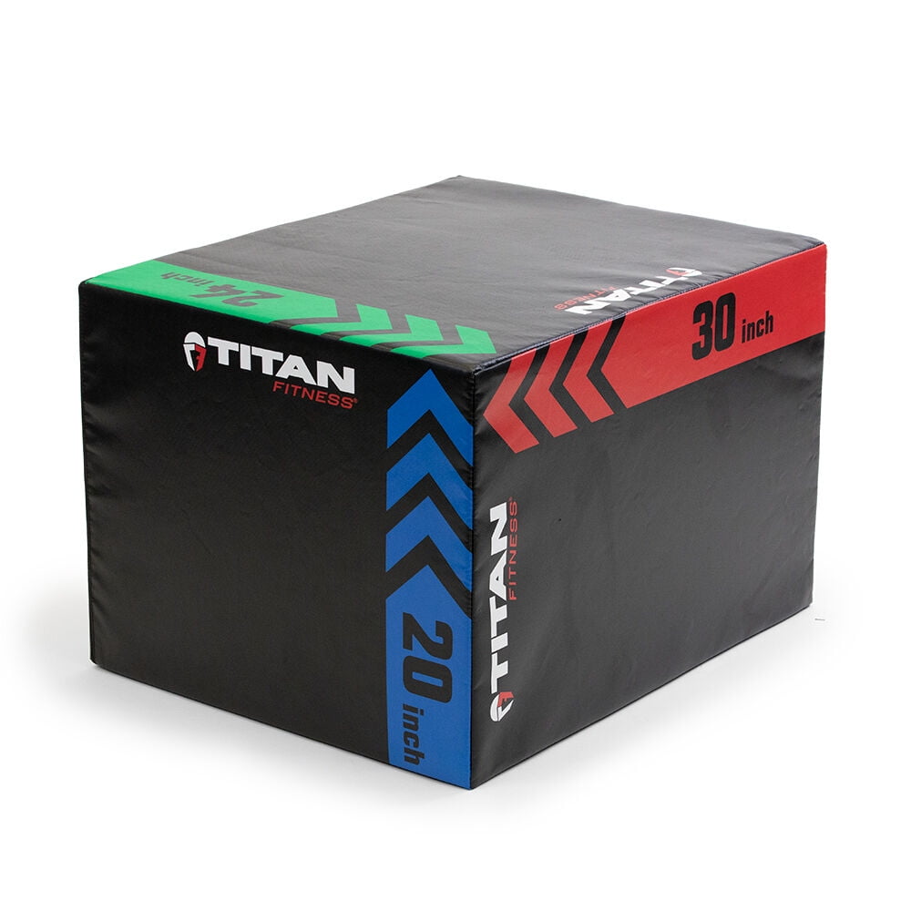 Titan Fitness Heavy Foam Plyometric Box, 20in 24in 30in, 3-In-1 Pro ...