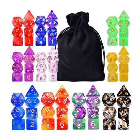 70Pcs Acrylic Polyhedral Dice Set D8 D10 D12 D20 for DND Math Teaching ...