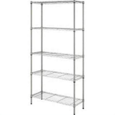 Muscle Rack 5 Tier Wire Shelving Unit with Hooks in Silver - Walmart.com