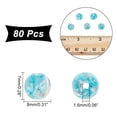 1 Box Luminous Handmade Gold Sand Lampwork Beads Round Deep Sky Blue ...