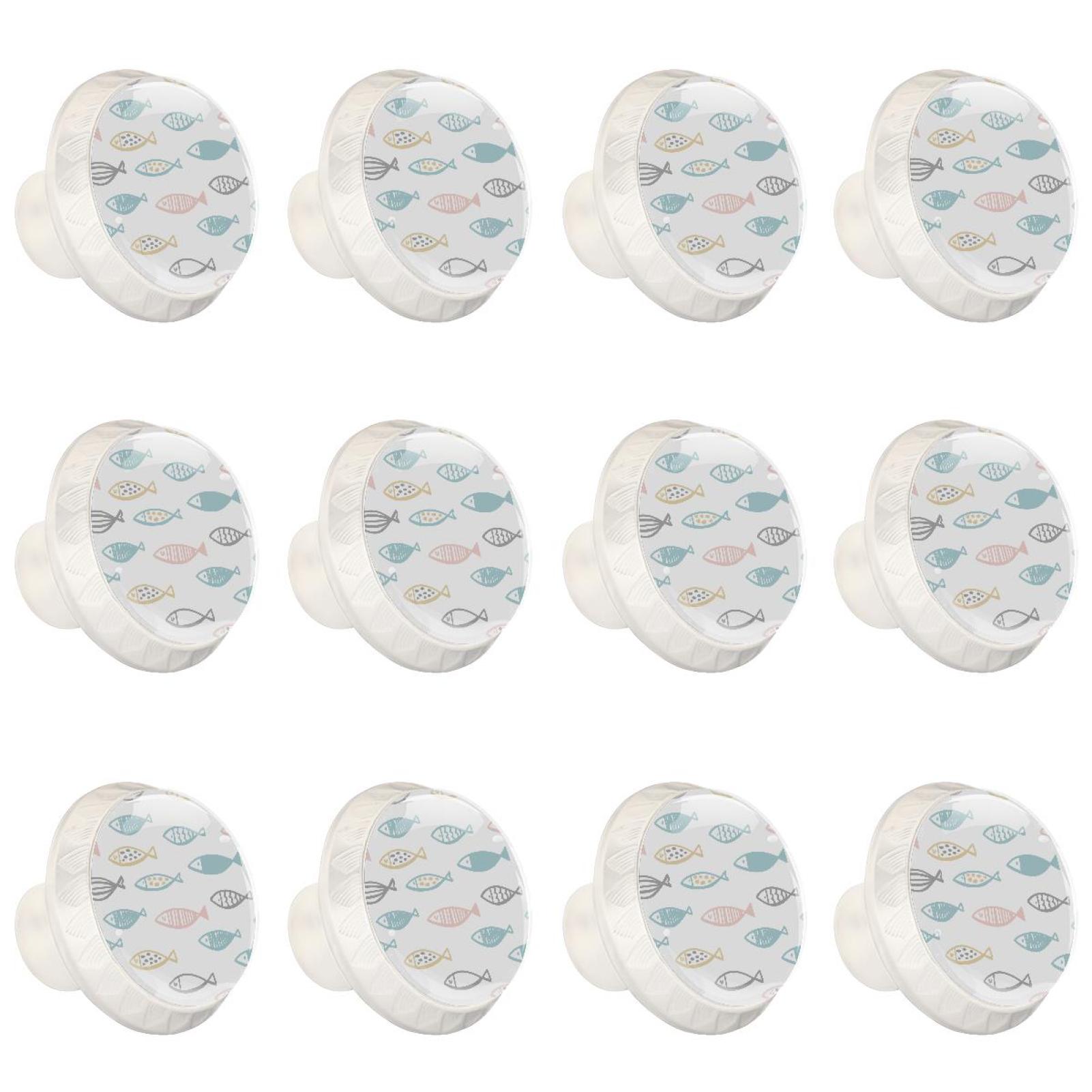12 Pcs Fish White Cute Knobs for Kitchen Cabinet Cupboard Dresser ...