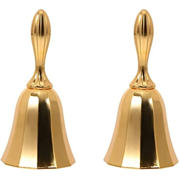 2 PCS Christmas Hand Bell Christmas Dinner Bell Metal Hand Bell Service ...