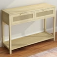 SalonMore Narrow Console Table, Rattan Accent Sofa Table, Entryway ...