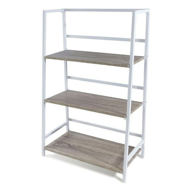 Atlantic 3-Tier Folding Metal Frame Bookcase with Retractable Shelves ...