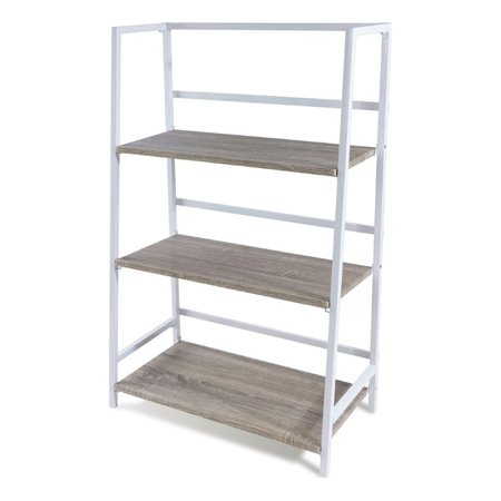 Atlantic 3-Tier Folding Metal Frame Bookcase with Retractable Shelves ...