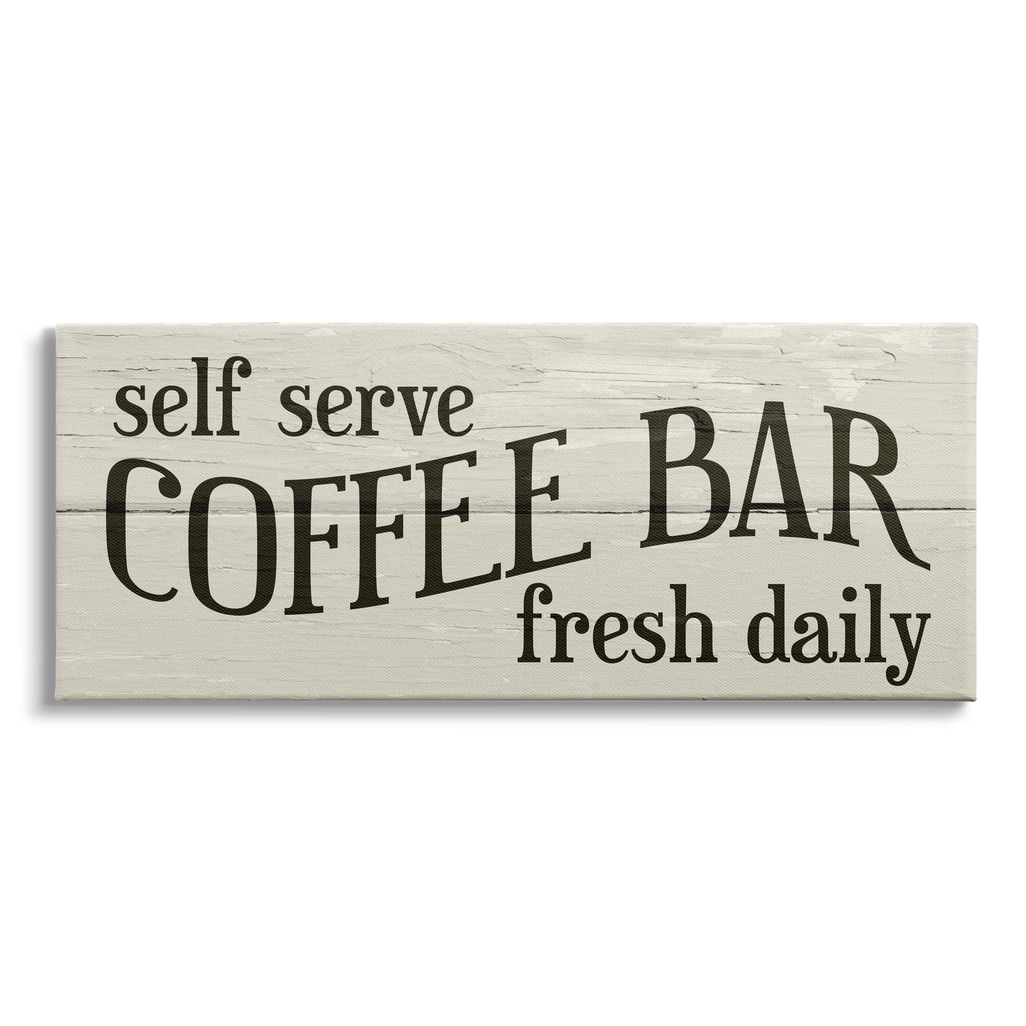 Stupell Industries Self Serve Coffee Bar Sign Rustic Plank Pattern, 30 ...