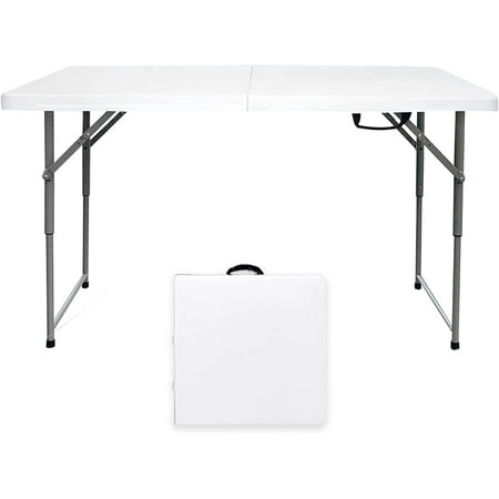 Folding Tables 4 Foot, 4ft Foldable Small Table with Handle, Adjustable ...