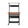 3-Tier Computer Desk Honey and Black - Walmart.com