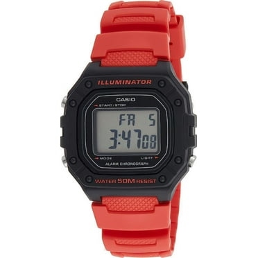 Casio Men's Glossy Resin Digital Sport Watch, Black W214HC-1AV ...