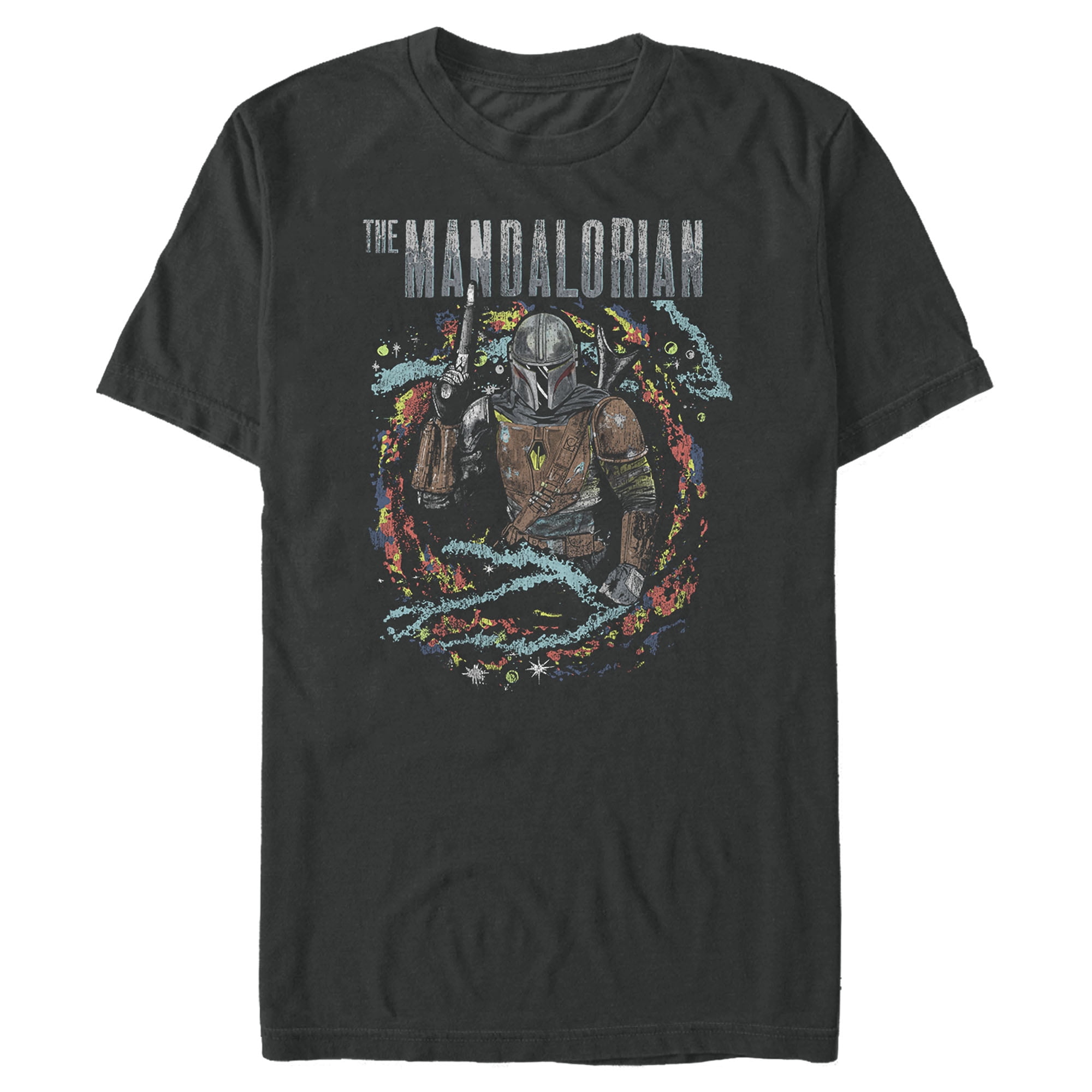 Men's Star Wars The Mandalorian Cosmic Mando Graphic Tee Black Large ...