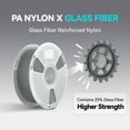 PA6-GF Filament 1.75mm 1KG, 25% Glass Fiber Nylon Filament, High Temp ...