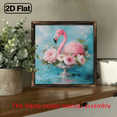 2D Flat, 1Pc Vintage Rustic Frame Sign Pink Flamingo, Floral Silver ...