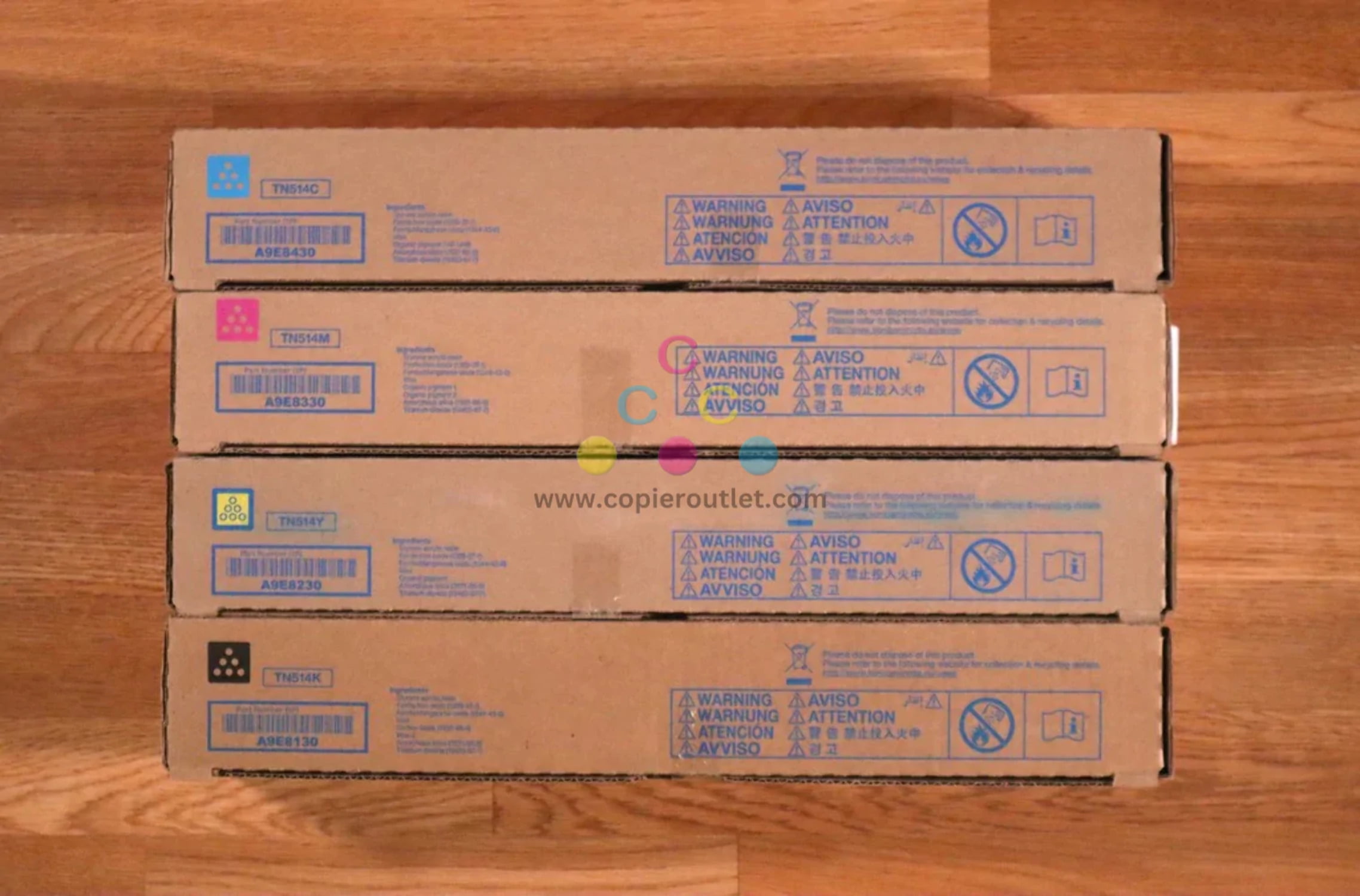 Konica Minolta TN514 CMYK Toner Set A9E8130,230,330,430 Bizhub C458 ...