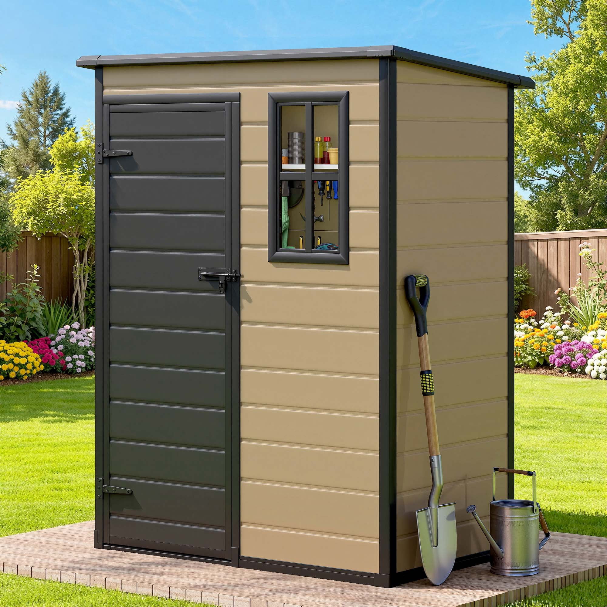 Click here for Dextrus 5x3ft Resin Outdoor Storage Shed waterproo... prices