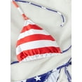 Louatui 4th Of July Womens String Two Piece Top Triangle Bikini Set
