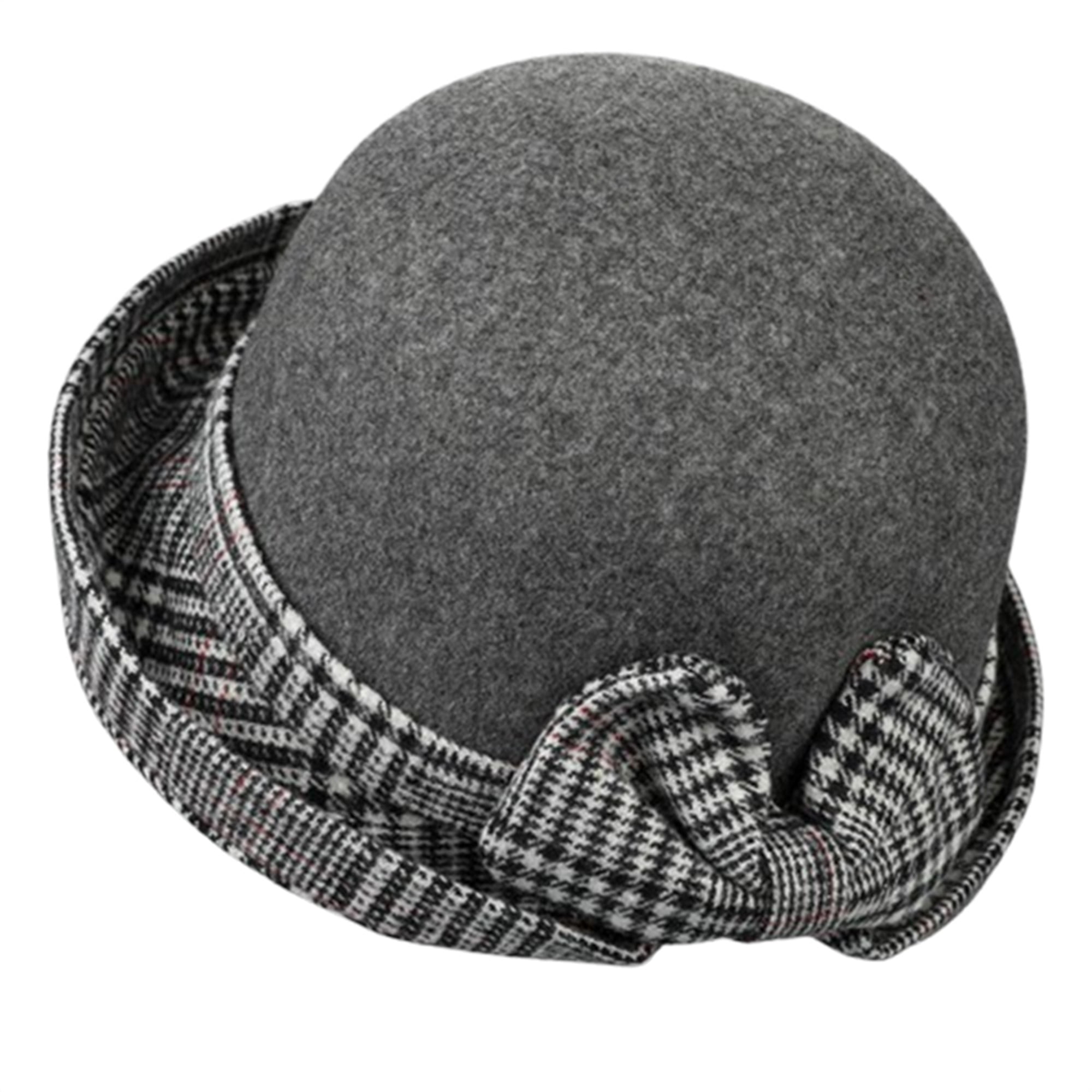 Click here for Focusnorm Women Felt Bowler Hats Vintage Plaid Bow... prices