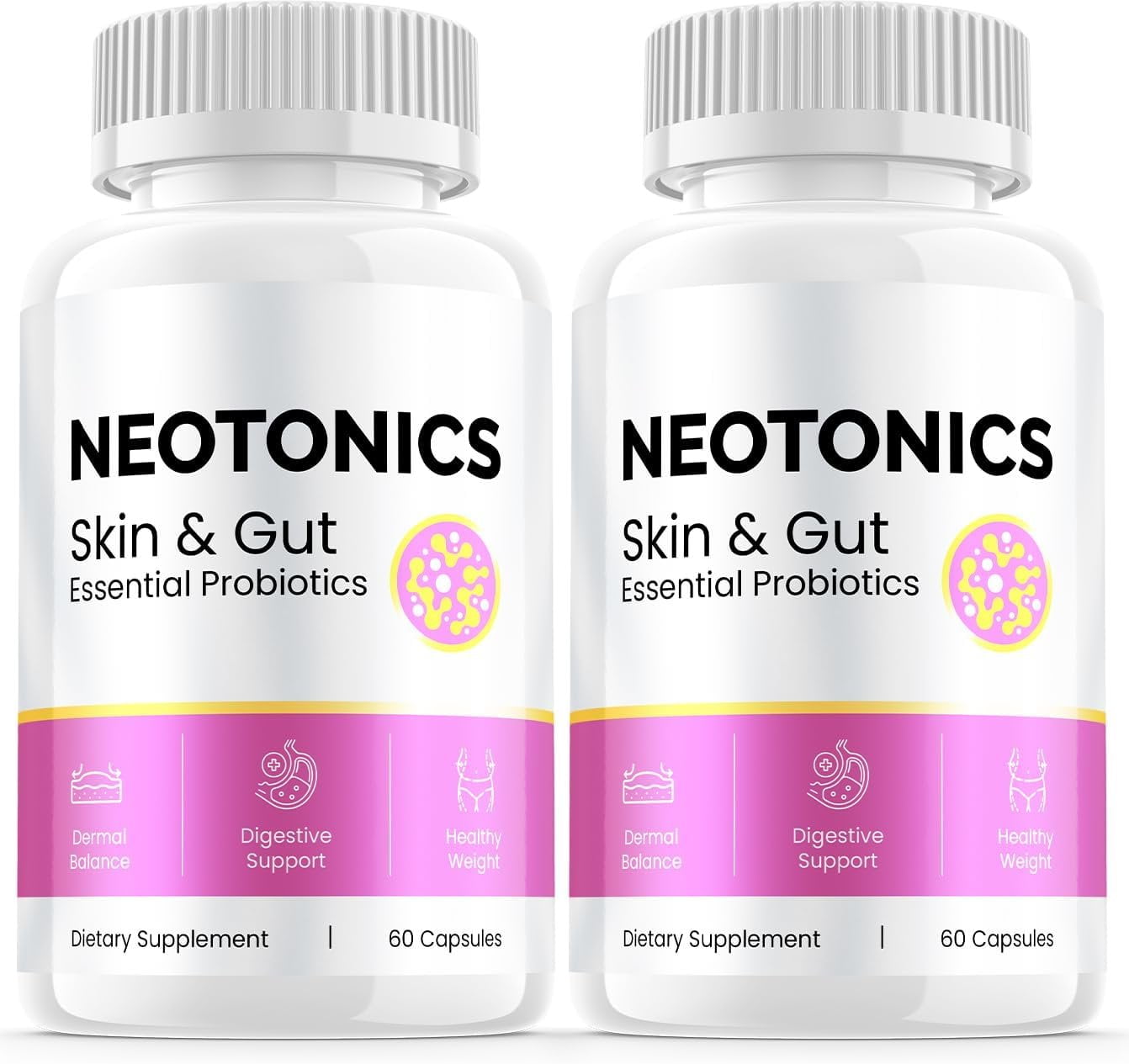 Neotonics 2 Pack Advanced Skin & Gut Health Formula - 120 Capsules ...