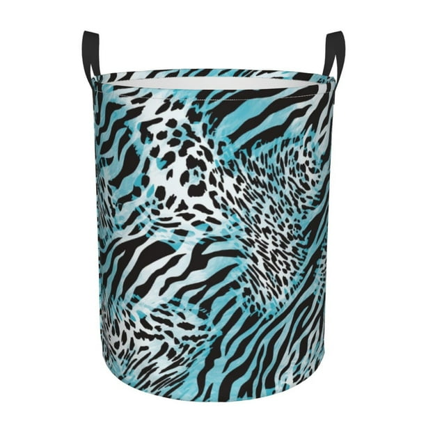 DouZhe Waterproof Collapsible Large Laundry Baskets, Zebra Leopard ...