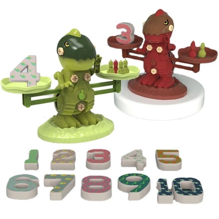 Montessori Balance Math Toy for Learning Counting Dinosaur Balance ...