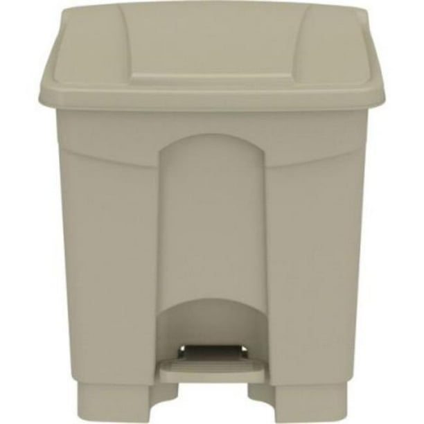 8 gal Plastic Step-on Receptable Trash, Tan - Walmart.com