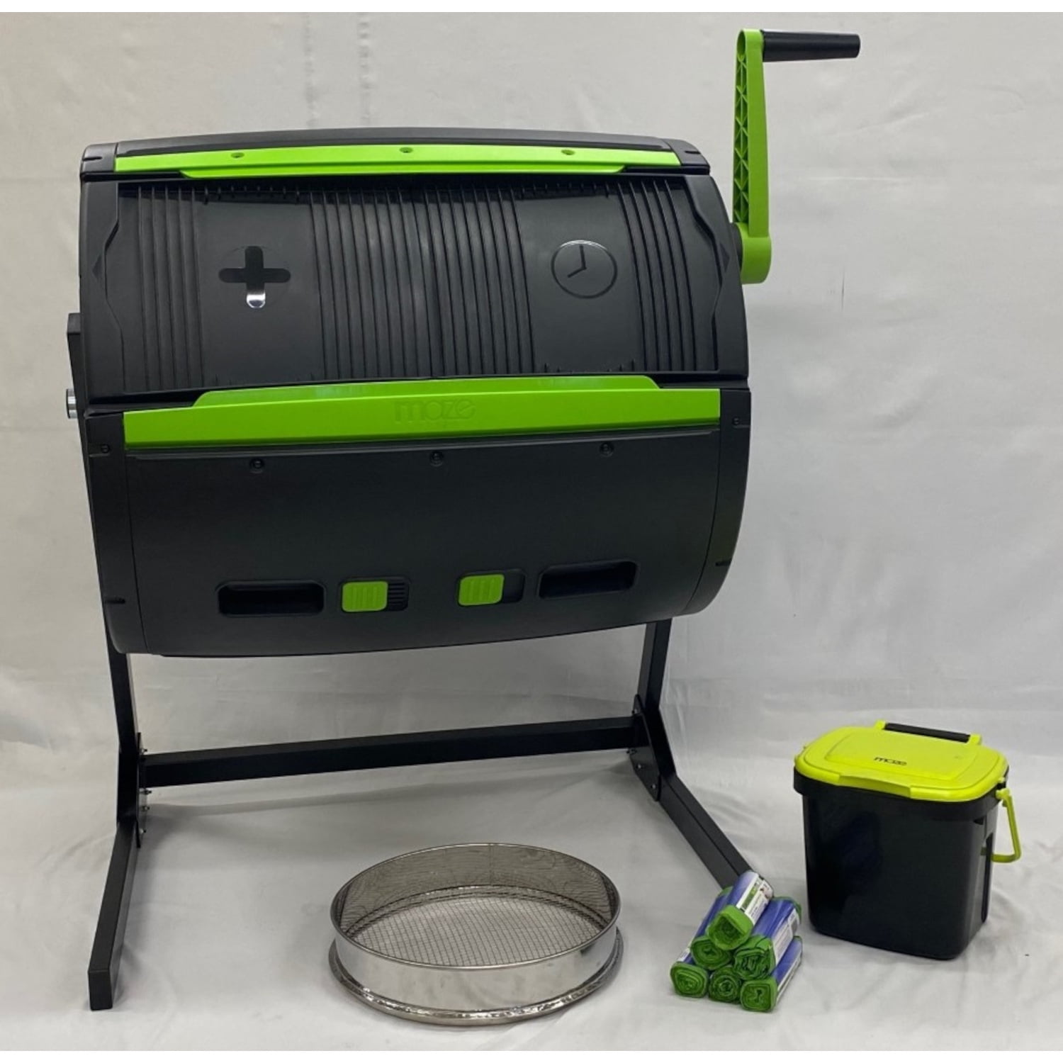 MAZE, RSI -Maze 65 Gallon Composter w/ Sifter, Caddie (6 bag rolls ...