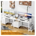 47" Computer Desk with File Cabinet and Power Outlets, Home Office Desk ...