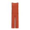 Aellinatey Women's 2 Piece Outfits Sleeveless Crop Top Vest Wide Leg ...