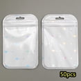 50pcs Holographic Mylar Bags - Smell Proof Resealable Pouches with ...