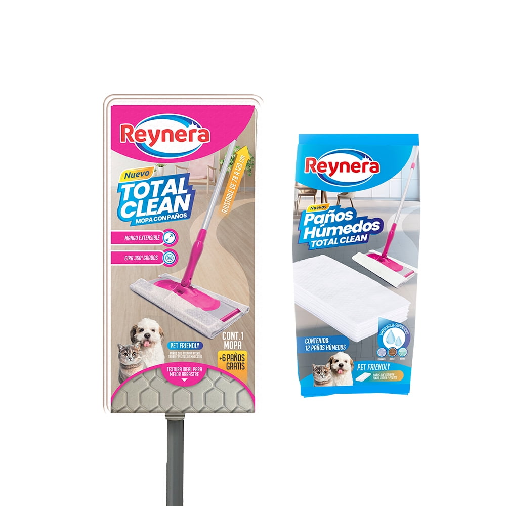 Mop Total Clean Con Repuestos De Toallas Humedas Reynera | Bodega Aurrera en línea