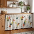 Colorful Stars Cabinet Curtains 28" W x 51" L Vintage Yellow Green ...