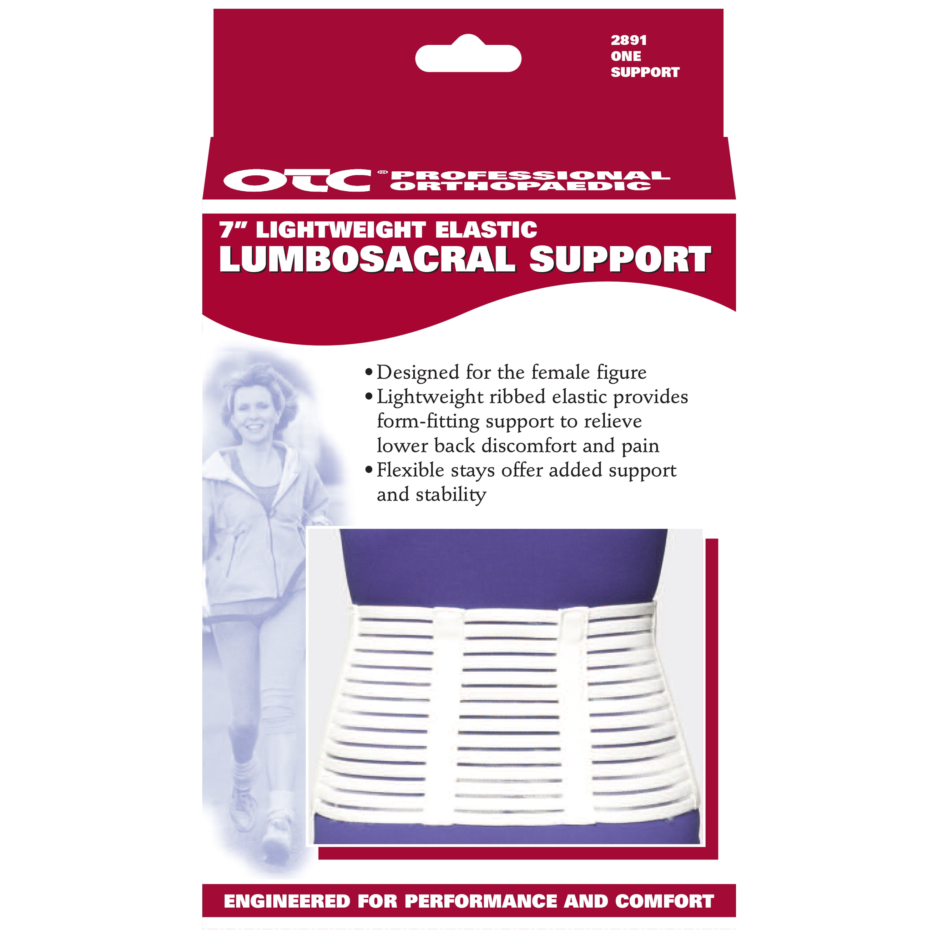 OTC Lightweight Lumbosacral Support – 7′, White, Large