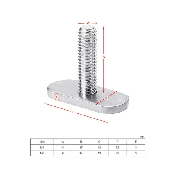 Kayak Rail/Track Screw & Nut Sliding Kayak Rail Track T Slot Bolt ...