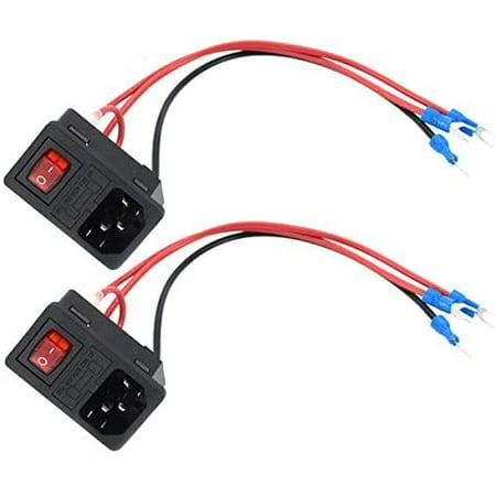 2pcs 15A 250V Rocker Switch Power Socket Inlet Module Plug 5A Fuse ...