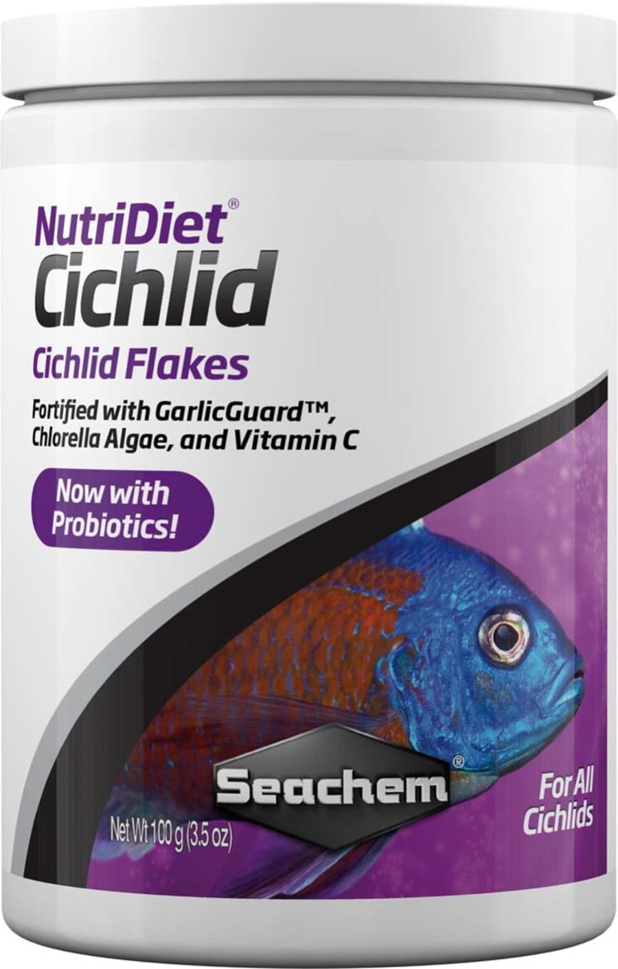Seachem NutriDiet Cichlid Fish Flakes - Probiotic with GarlicGuard 3.5 ...