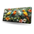 Beautiful Parrots Sitting On The Branches Of Flowers Decorative ...