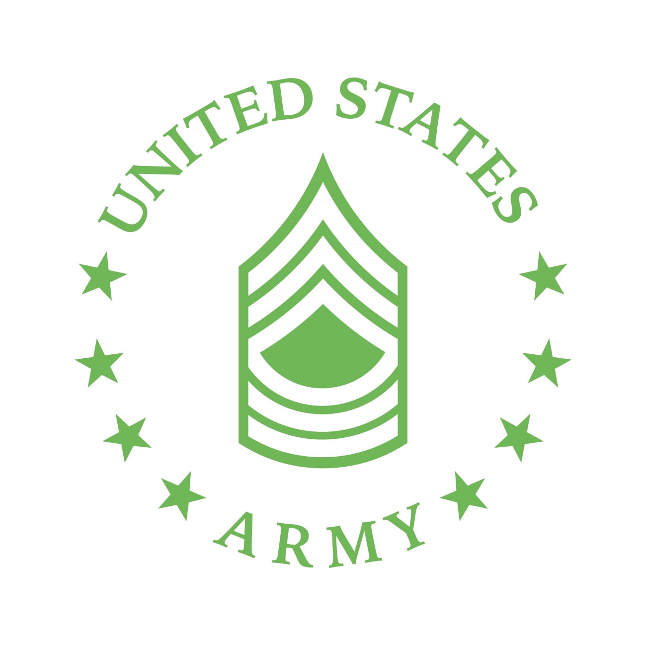 E-8 Master Sergeant US Army Rank Sticker Decal Die Cut - Self Adhesive ...