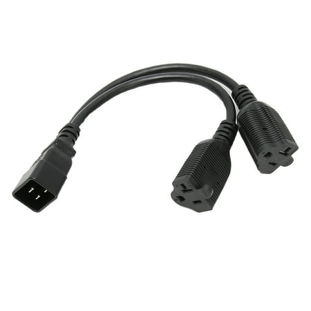 IEC320 C20 Y Splitter Power Cable, US Plug 125-250V OFC Conductor 1 In ...