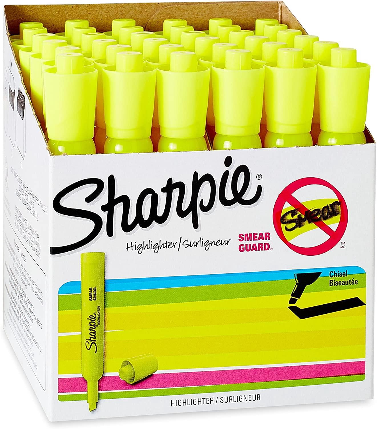 Marcadores fluorescentes Sharpie gruesos Amarillo Caja de 36 1 ...