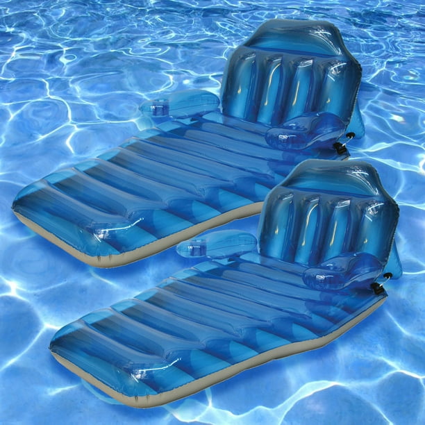 Poolmaster Vinyl Adjustable Chaise Pool Rafts, Blue - Walmart.com