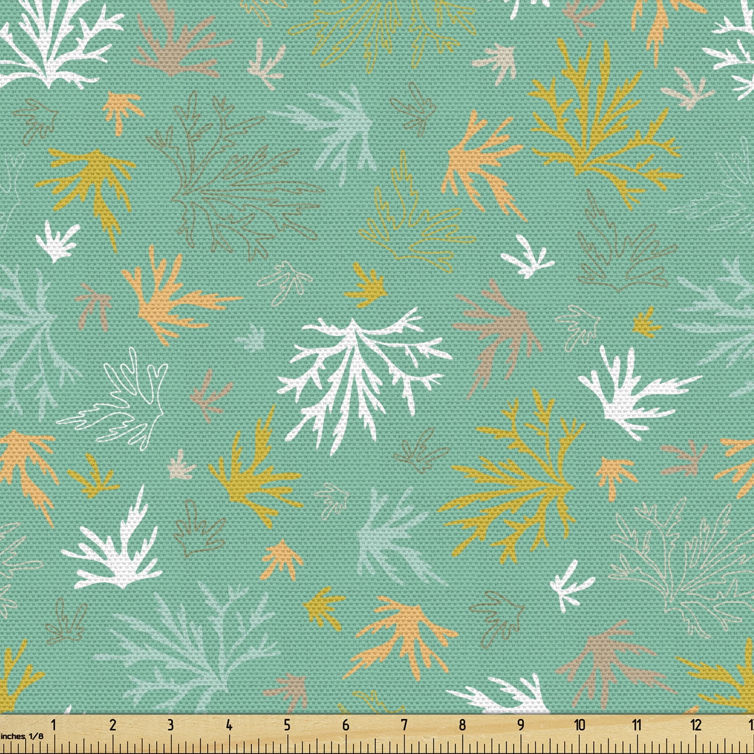 Underwater Upholstery Fabric by the Yard, Marine Life Botany Coral Reef ...