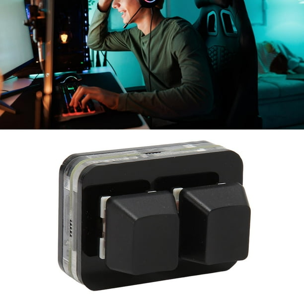 One Handed Macro Mechanical Keyboard, 2 Key Small Programmable Macropad ...