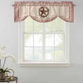 American Country Tie Up Valance Curtains Rusty Star Berries Vine Wreath ...