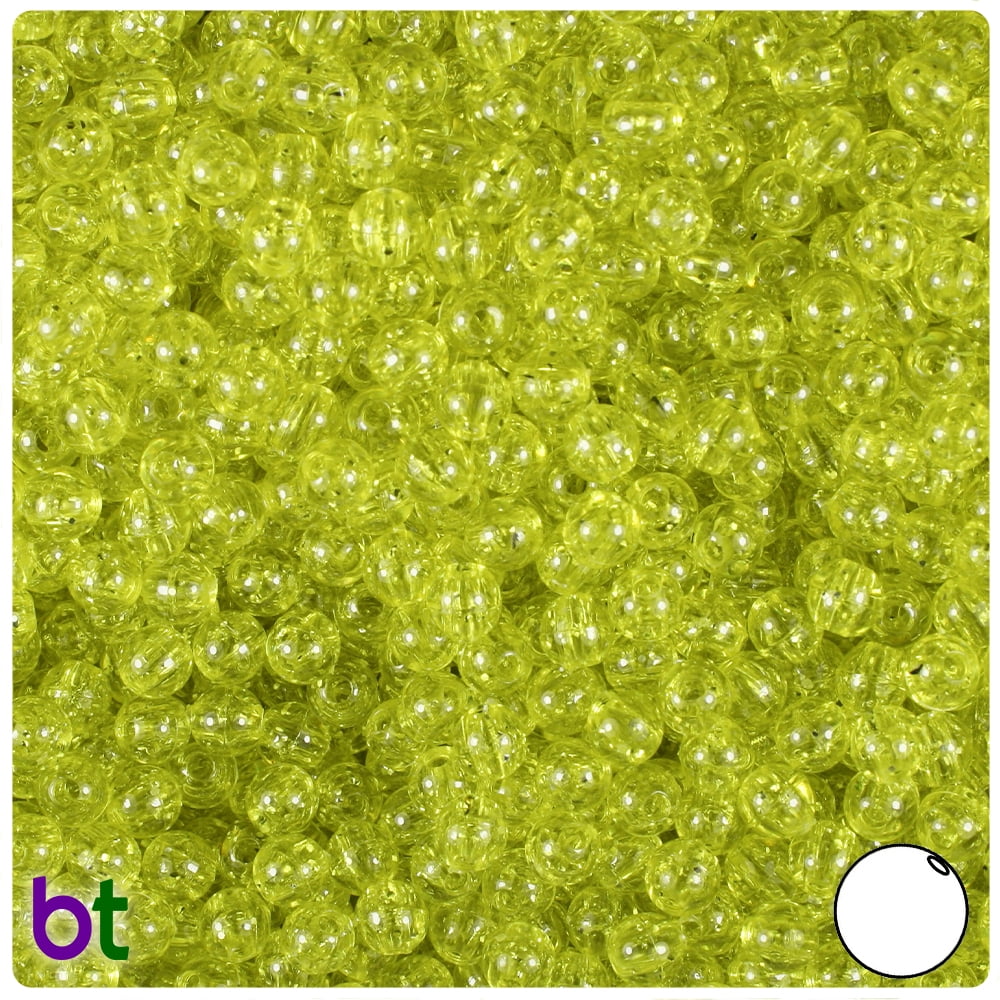 BeadTin Yellow Sparkle 5mm Round Plastic Beads (700pcs) - Walmart.com