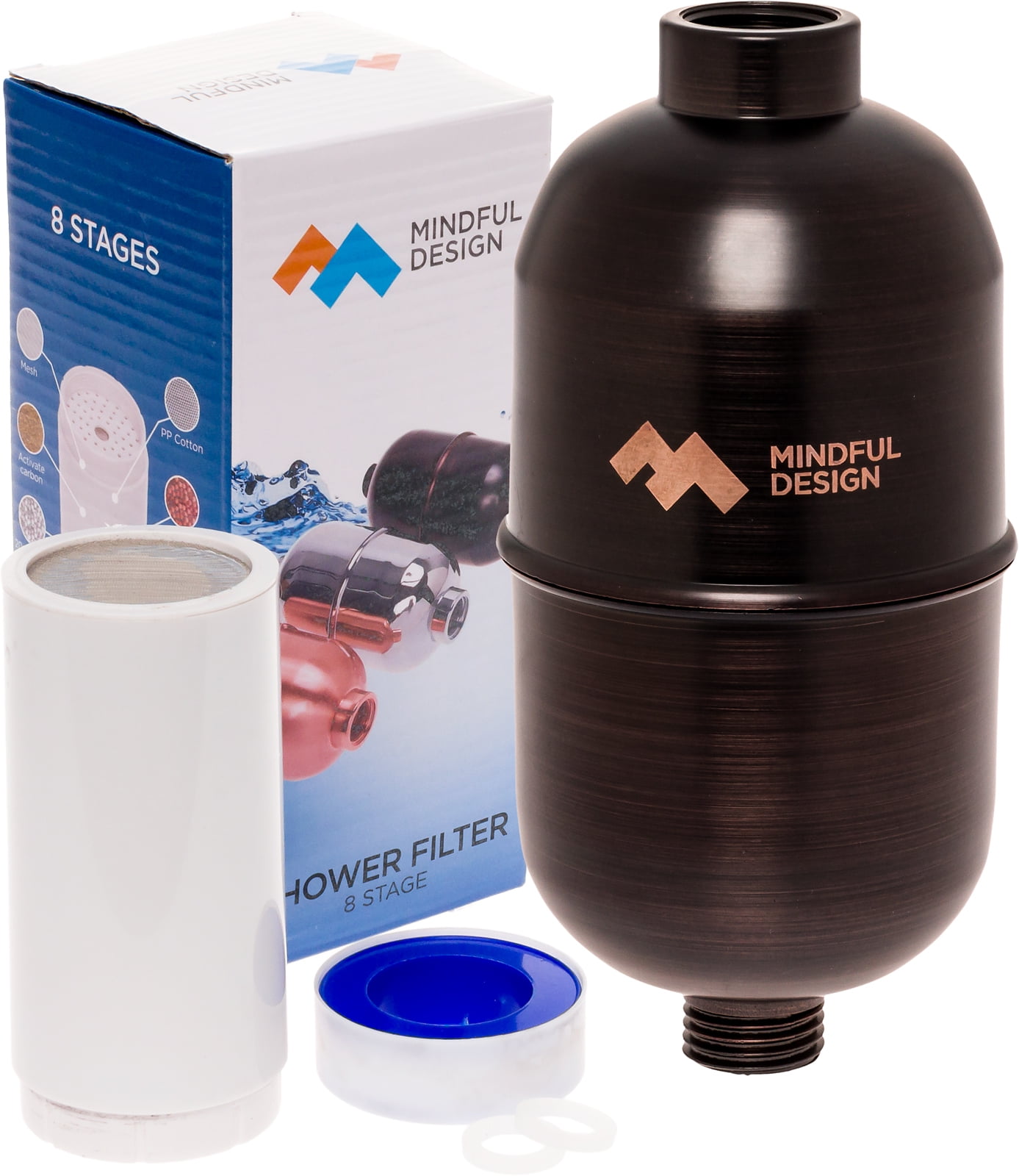 Mindful Design 8 Stage Universal Shower Filter with Retro Casing ...